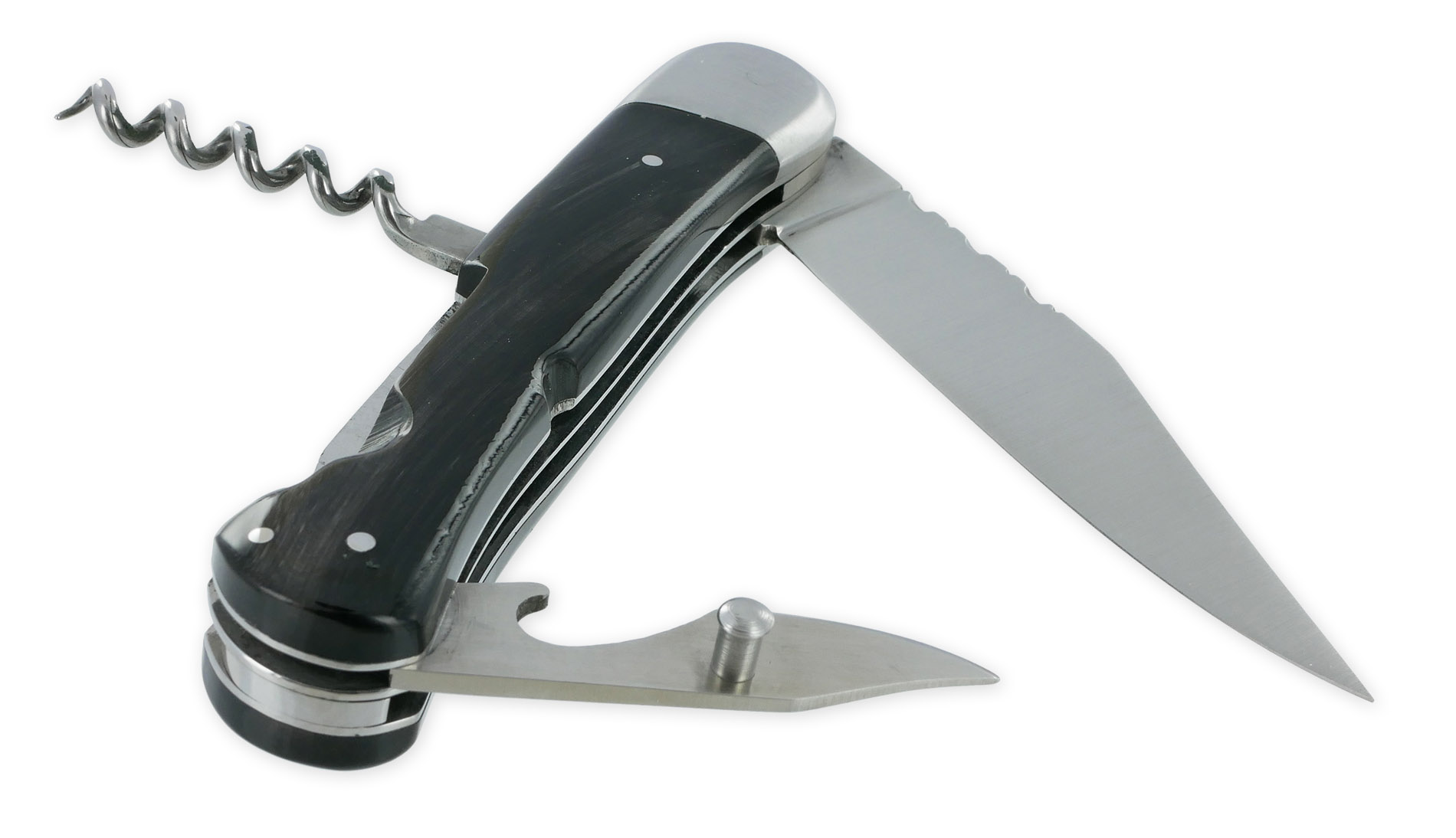 Douris-Chastel Le Pionnier Multi Blades 3 Pieces Folding Knife Black ...